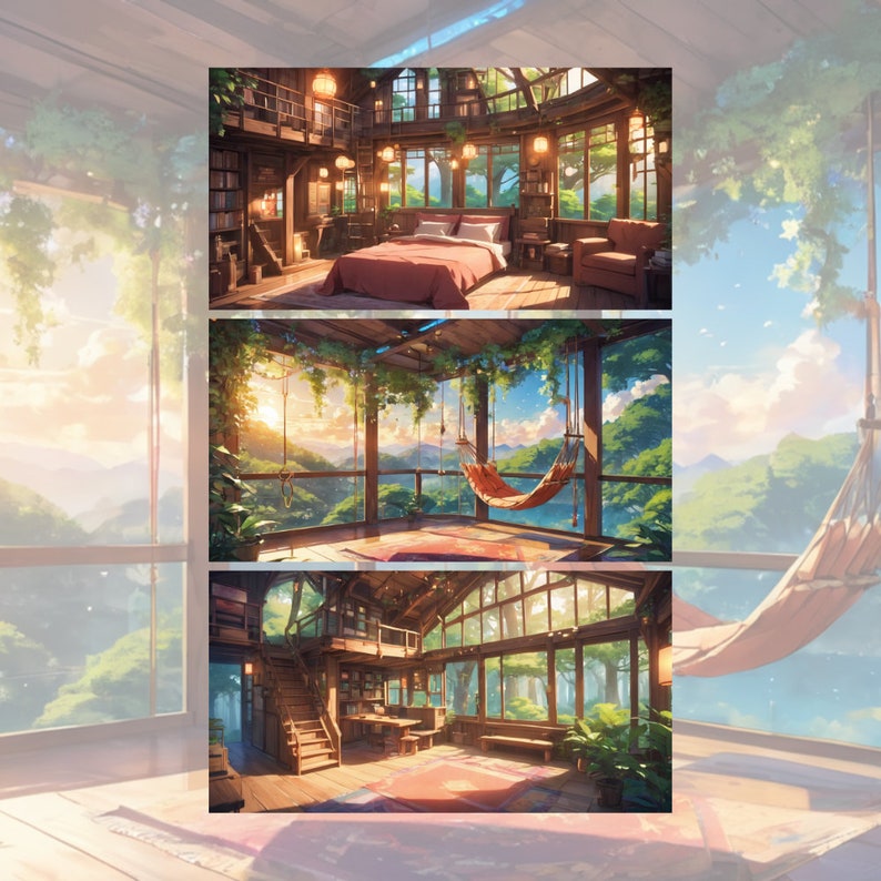 ANIMATED BACKGROUND - Tree House Bundle (loop, 4k) VTUBER / Stream ...
