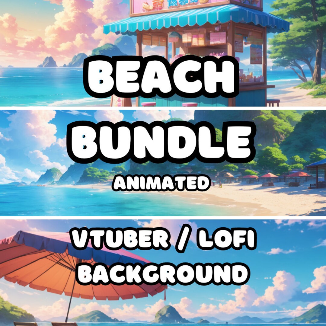 ANIMATED BACKGROUND - Beach Bundle (loop, 4k) VTUBER / Stream ...