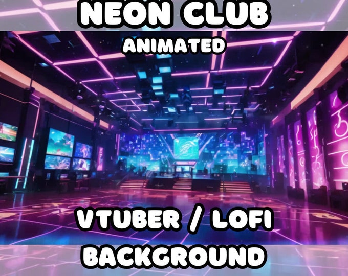 Animated Virtual Background A Cool Evening Bar Looped Vtuber Background ...
