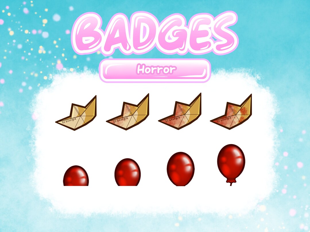 Horror Sub & Bit Badges for Twitch Discord Youtube Ll Paper Boat ...