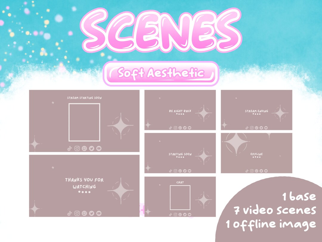 Animated Pink Stream Scenes Twitch Youtube - Starting Soon / Be Right ...