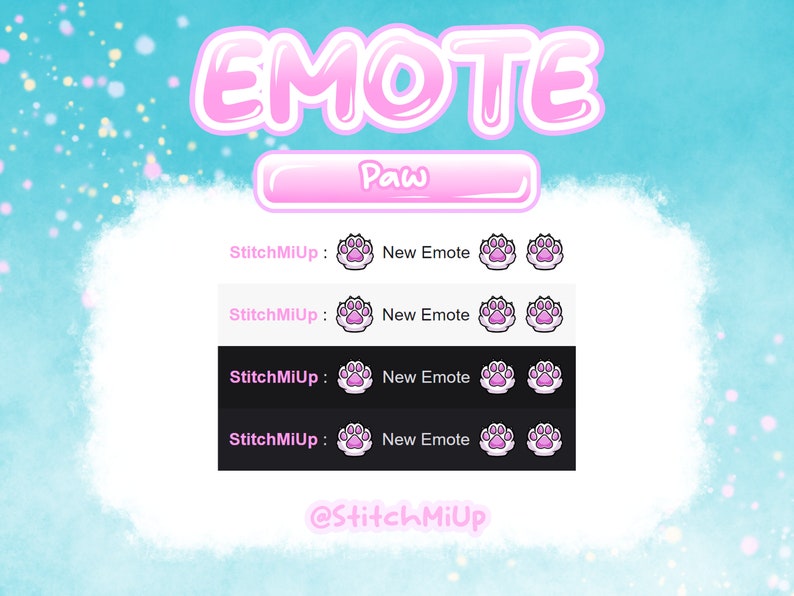 Paw Emote / Channel Point / Badge for Twitch Stream Discord Youtube L ...