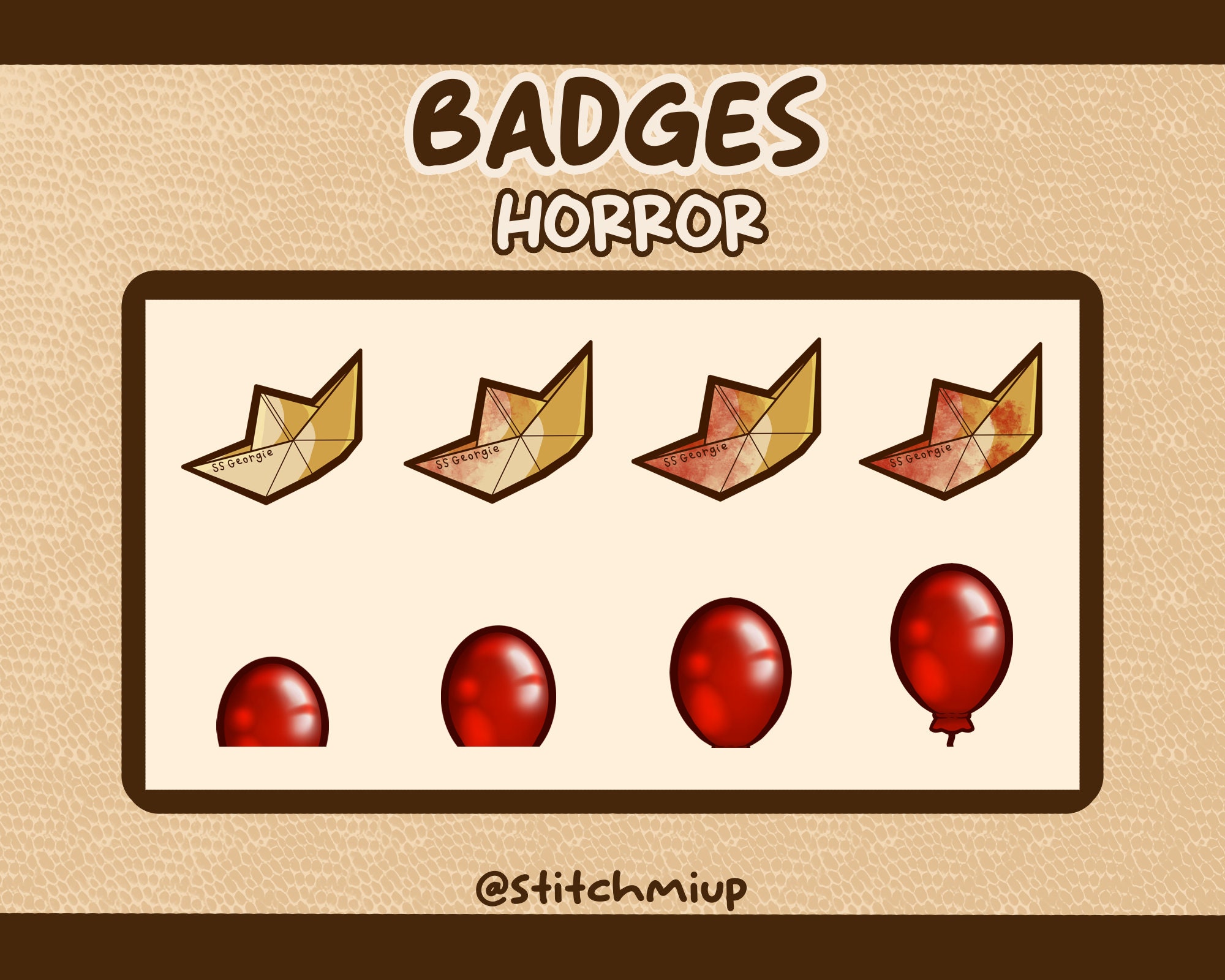Horror Sub & Bit Badges for Twitch Discord Youtube Ll Paper | Etsy