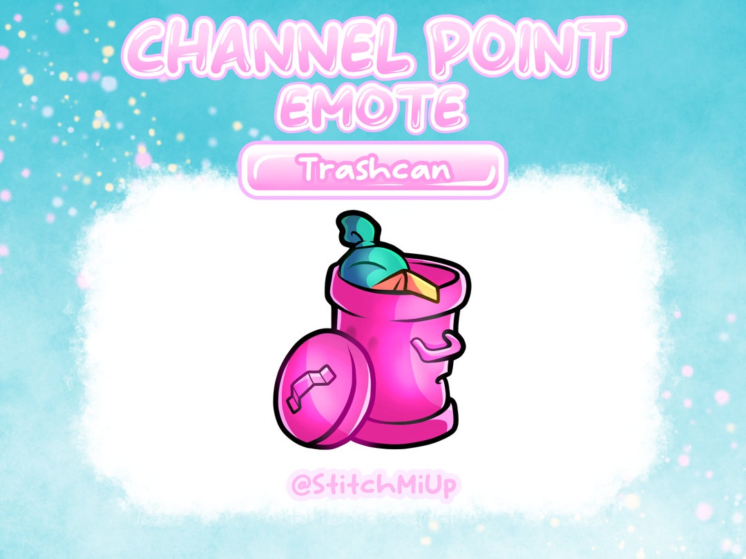 Hot Pink Trash Can Emote / Channel Point / Badge for Twitch Stream ...