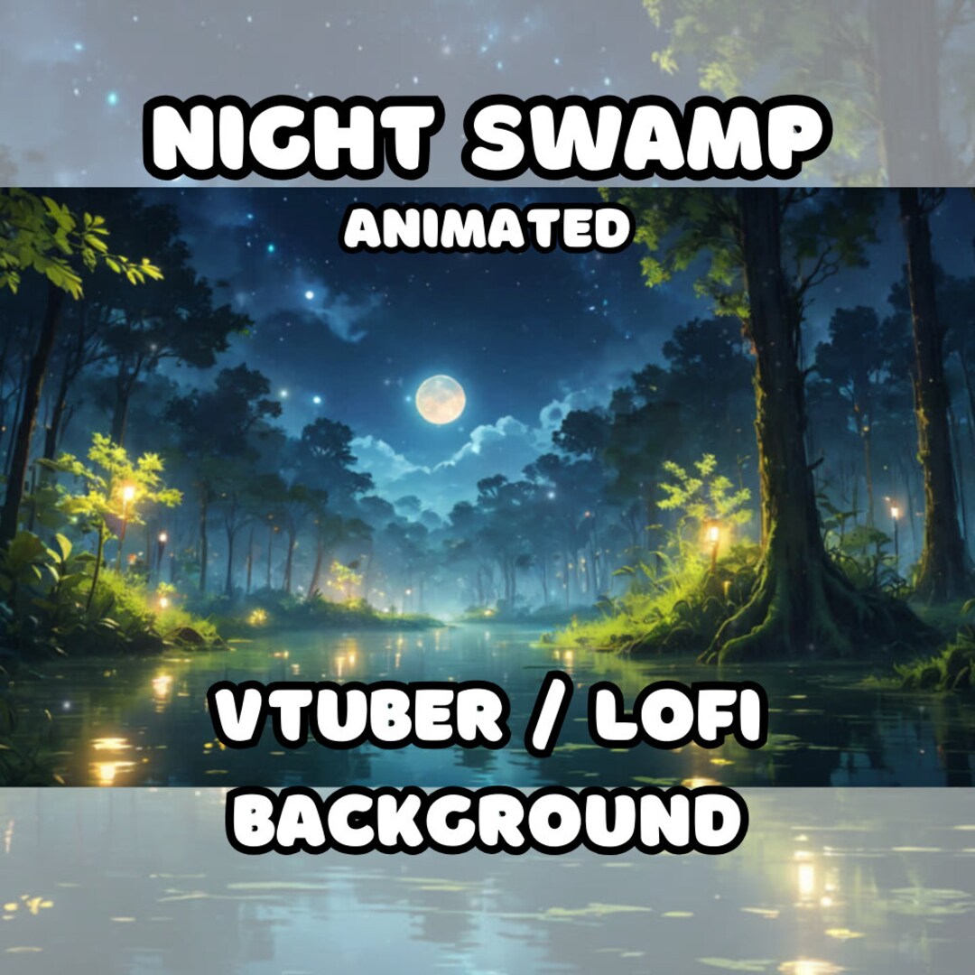 ANIMATED BACKGROUND - Night Swamp, Moonlit Marsh, Mystical, Nocturnal ...
