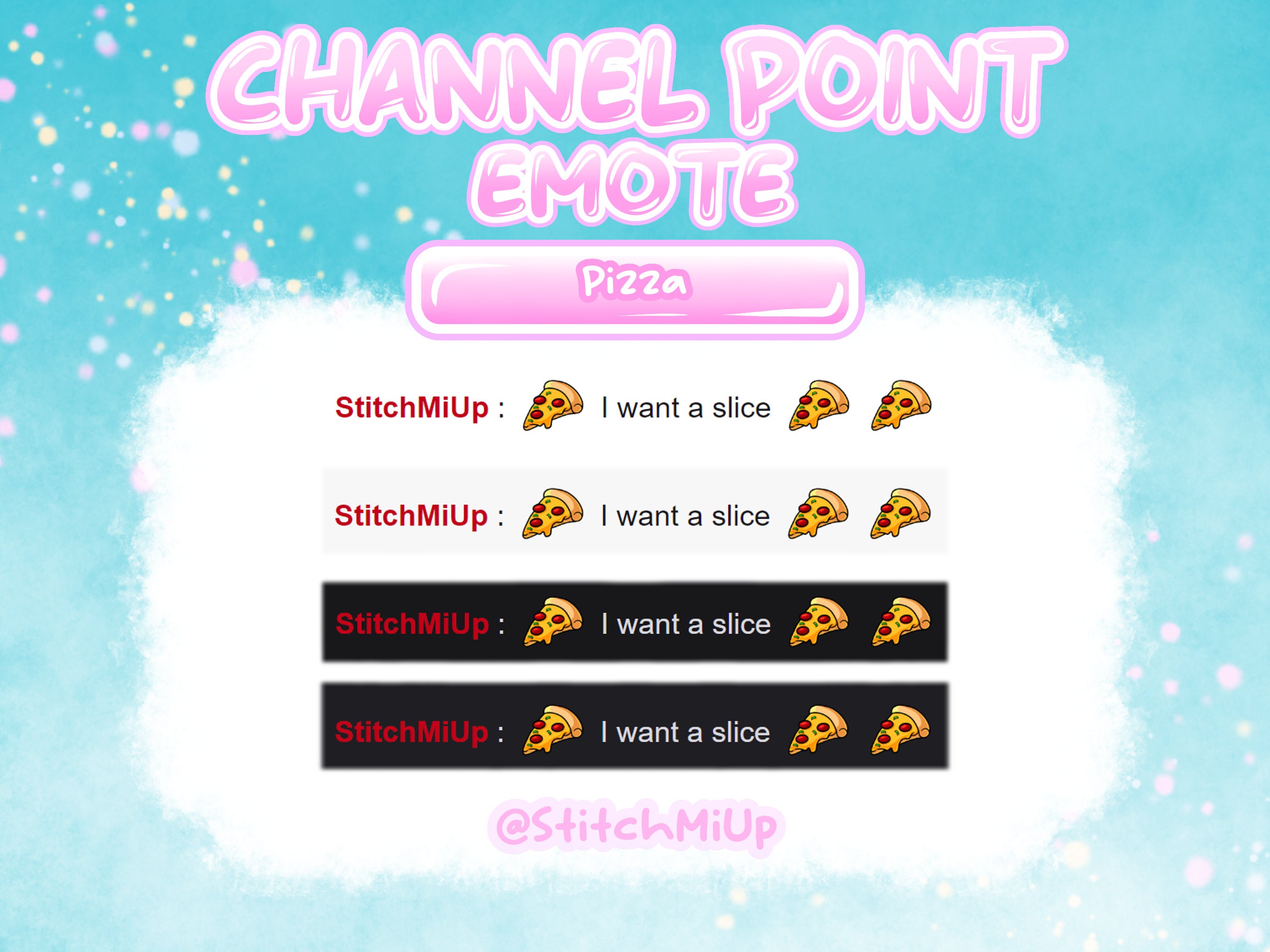 Pizza Channel Point / Emote / Badge for Twitch Stream Discord Youtube L ...