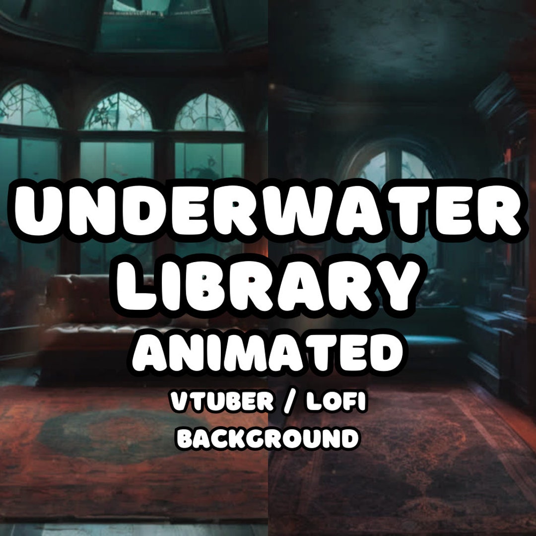 ANIMATED BACKGROUND - Underwater Dark Library Bundle, Horror (loop, 4k 60 Fps) VTUBER / Lo - Fi ...