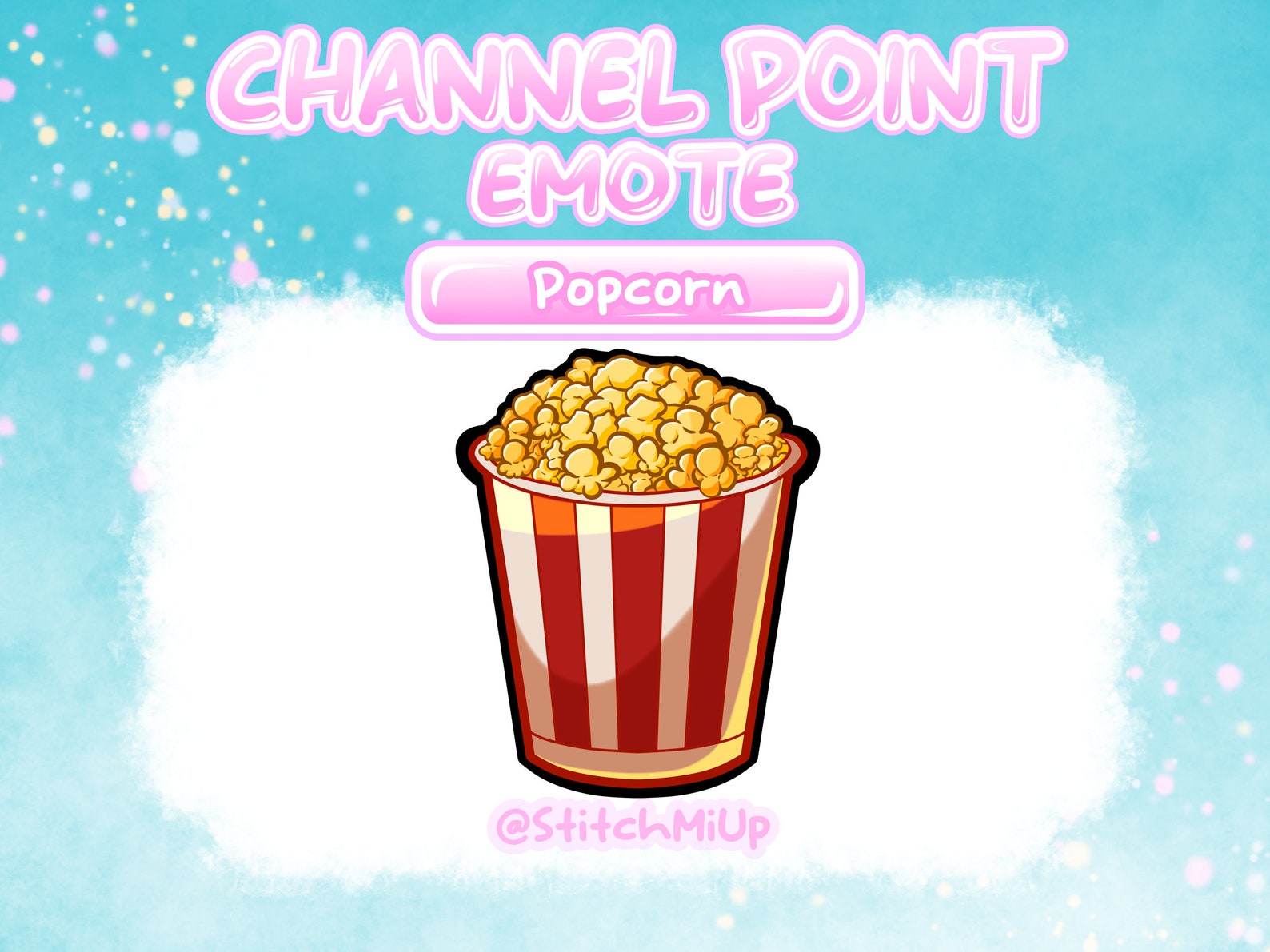 Popcorn Channel Point / Emote / Badge for Twitch Stream Discord Youtube ...