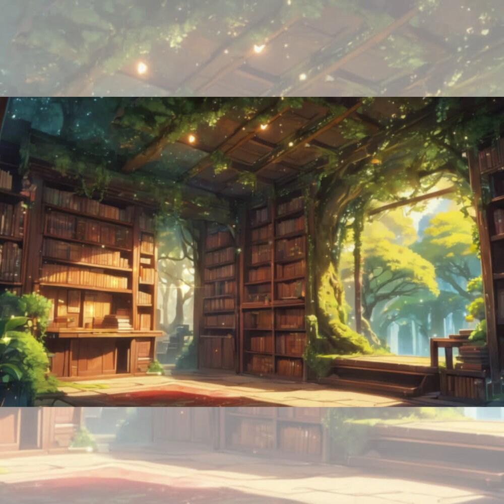 ANIMATED BACKGROUND - Nature Book, Earthy Library, Druid Nook, Fantasy ...