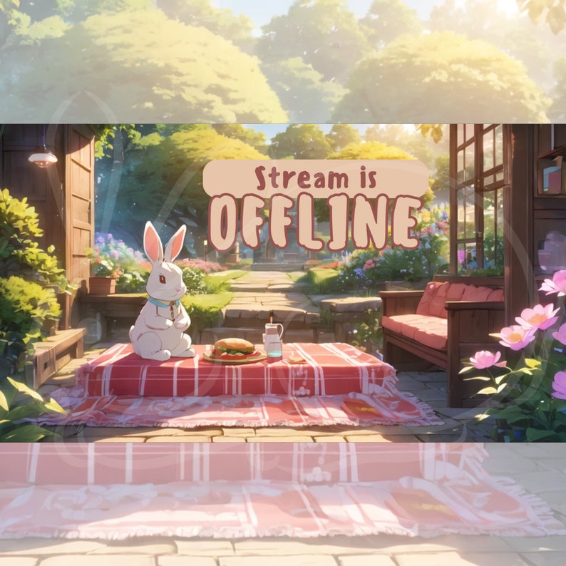 Twitch Offline Screen Twitch Youtube Bunny Garden Cute Kawaii Stream is ...