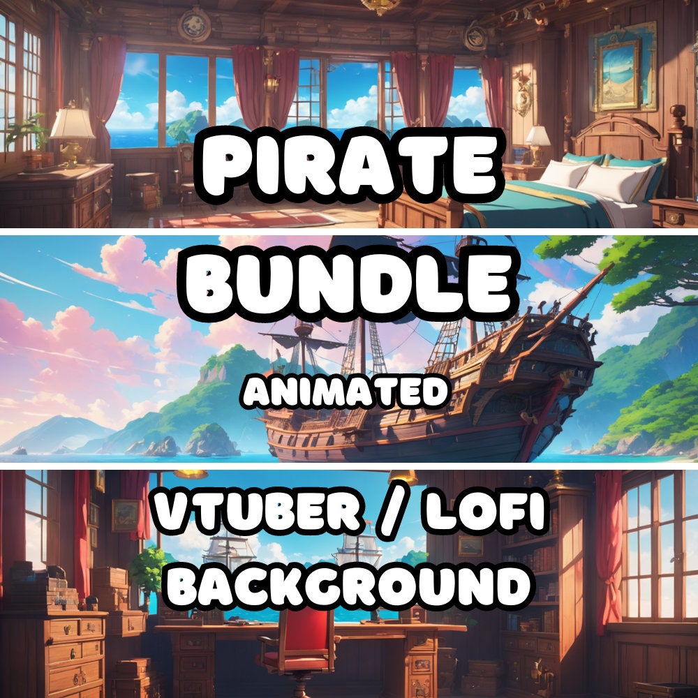 ANIMATED BACKGROUND - Pirate Bundle (loop, 4k) VTUBER / Stream ...