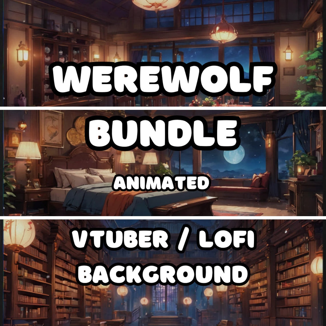 ANIMATED BACKGROUND - Werewolf Bundle (loop, 4k) VTUBER / Stream ...