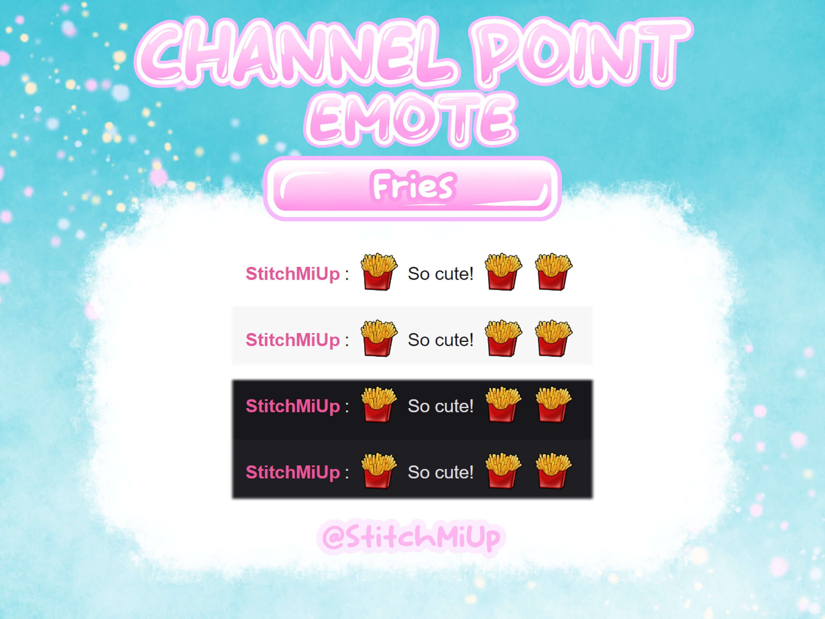 Fries Chips Channel Point / Emote / Badge for Twitch Stream Discord ...