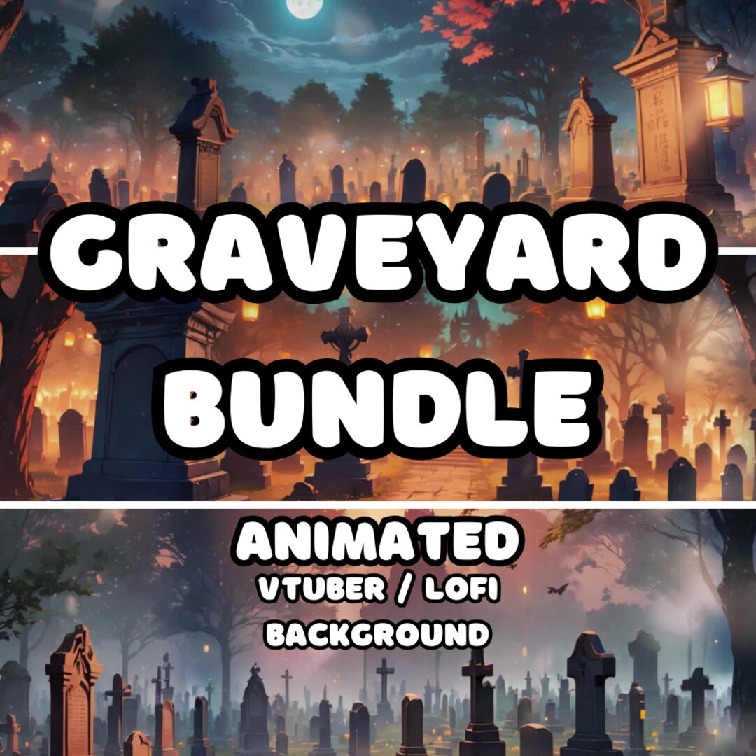 Animated Graveyard Vtuber Background Bundle (4k Loop) (digital Download ...