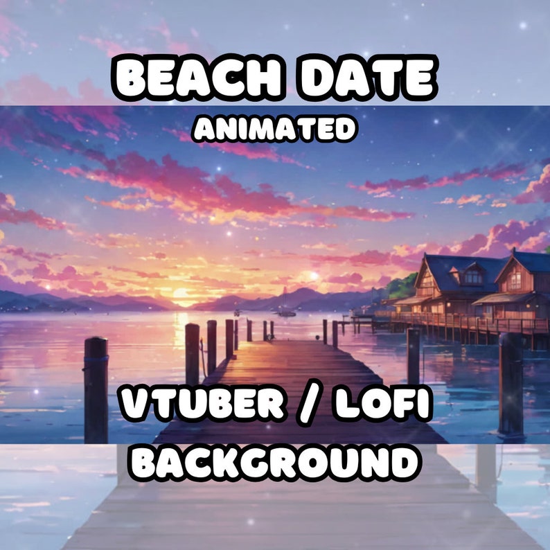 ANIMATED BACKGROUND Beach Date , Sunset, Anime, Romantic loop, 4k 60 ...