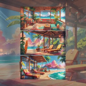 ANIMATED BACKGROUND - Surf Beach Bundle (loop, 4k) VTUBER / Stream ...