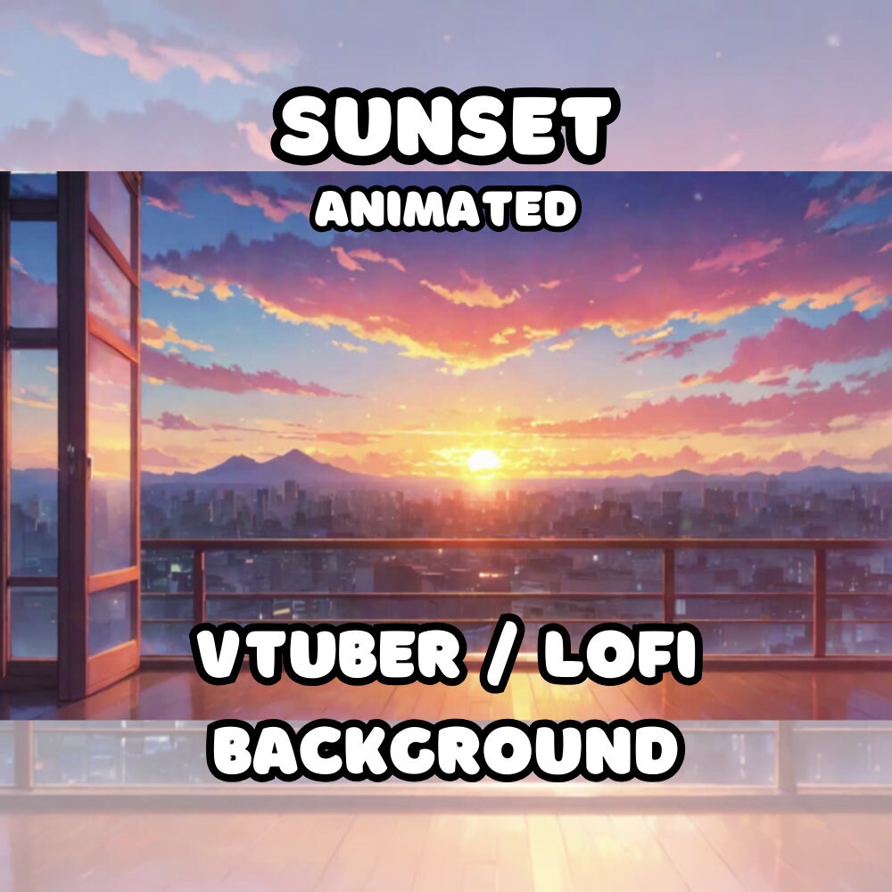 ANIMATED BACKGROUND Sunset, Window, Anime, Japan loop, 4k 60 Fps VTUBER ...