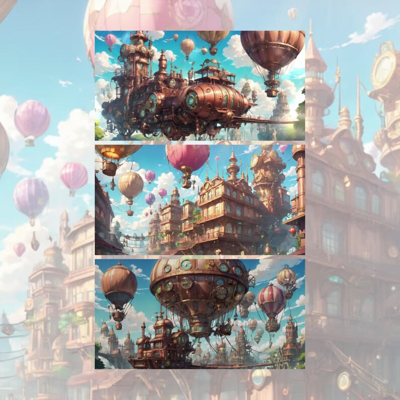 ANIMATED BACKGROUND - Steampunk Bundle (loop, 4k) VTUBER / Stream Background / Video Background ...