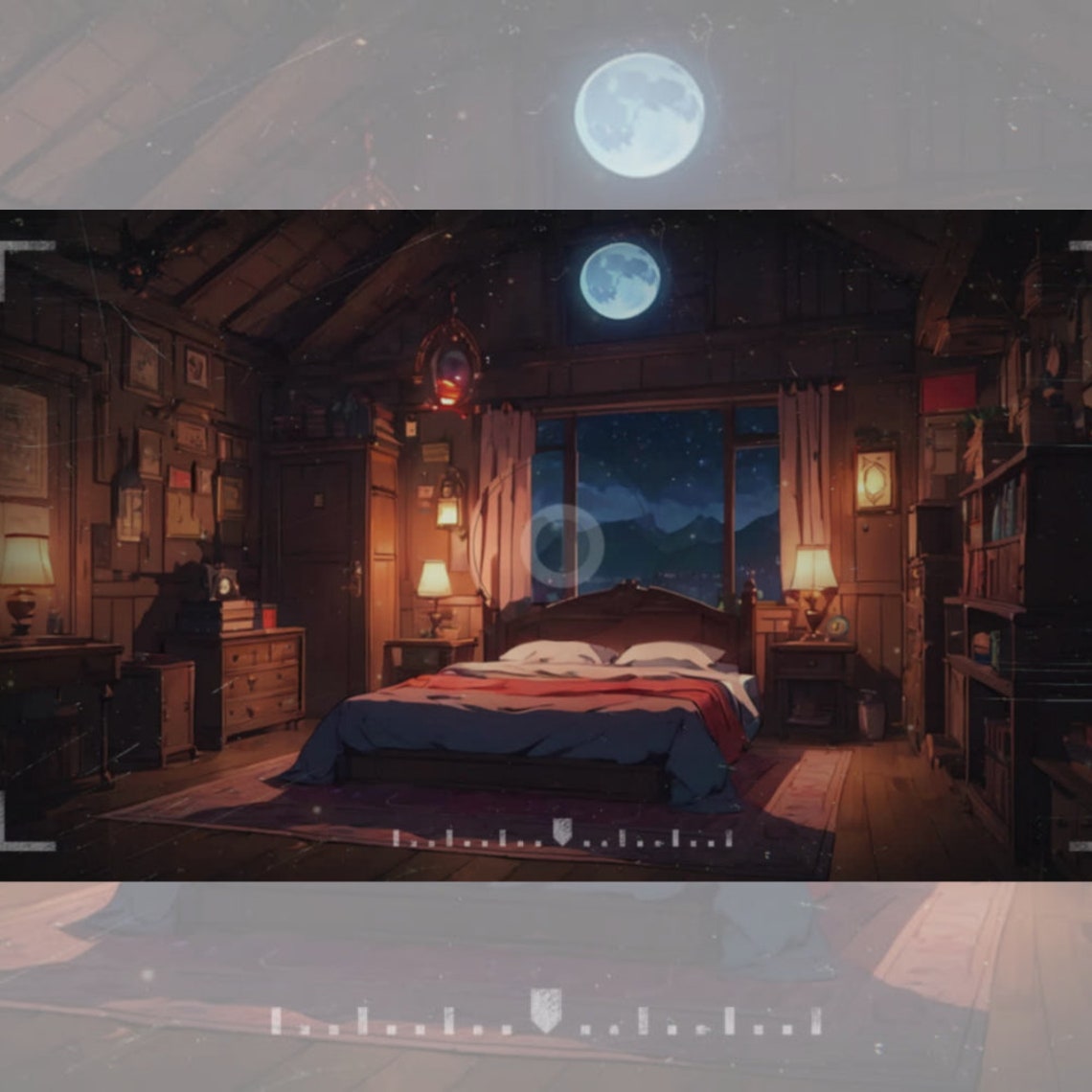 ANIMATED BACKGROUND - Werewolf Bedroom, Full Moon, Night (loop, 4k 60 ...