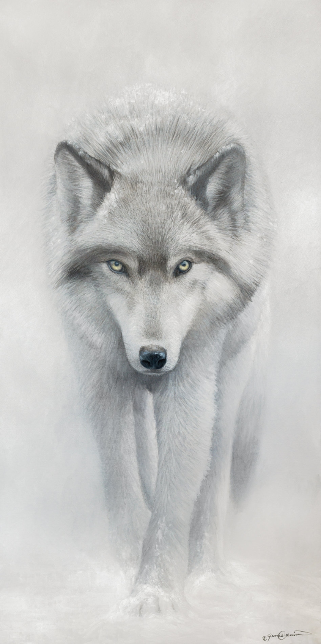 White Wolf Painting- Wolves in Winter Print Limited Edition Canvas Art ...