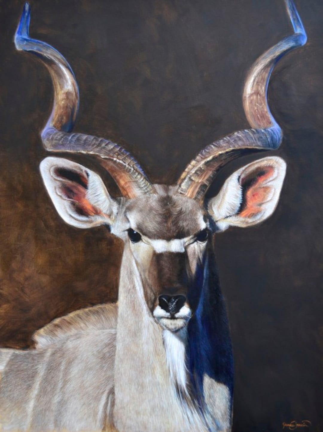 African Greater Kudu - Contemporary Wildlife Art - Giclee Print Hunting ...