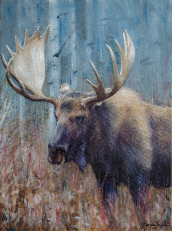 Moose Oil Painting