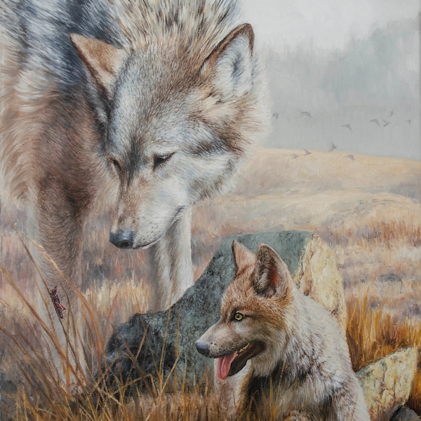 Wolf Painting - Etsy
