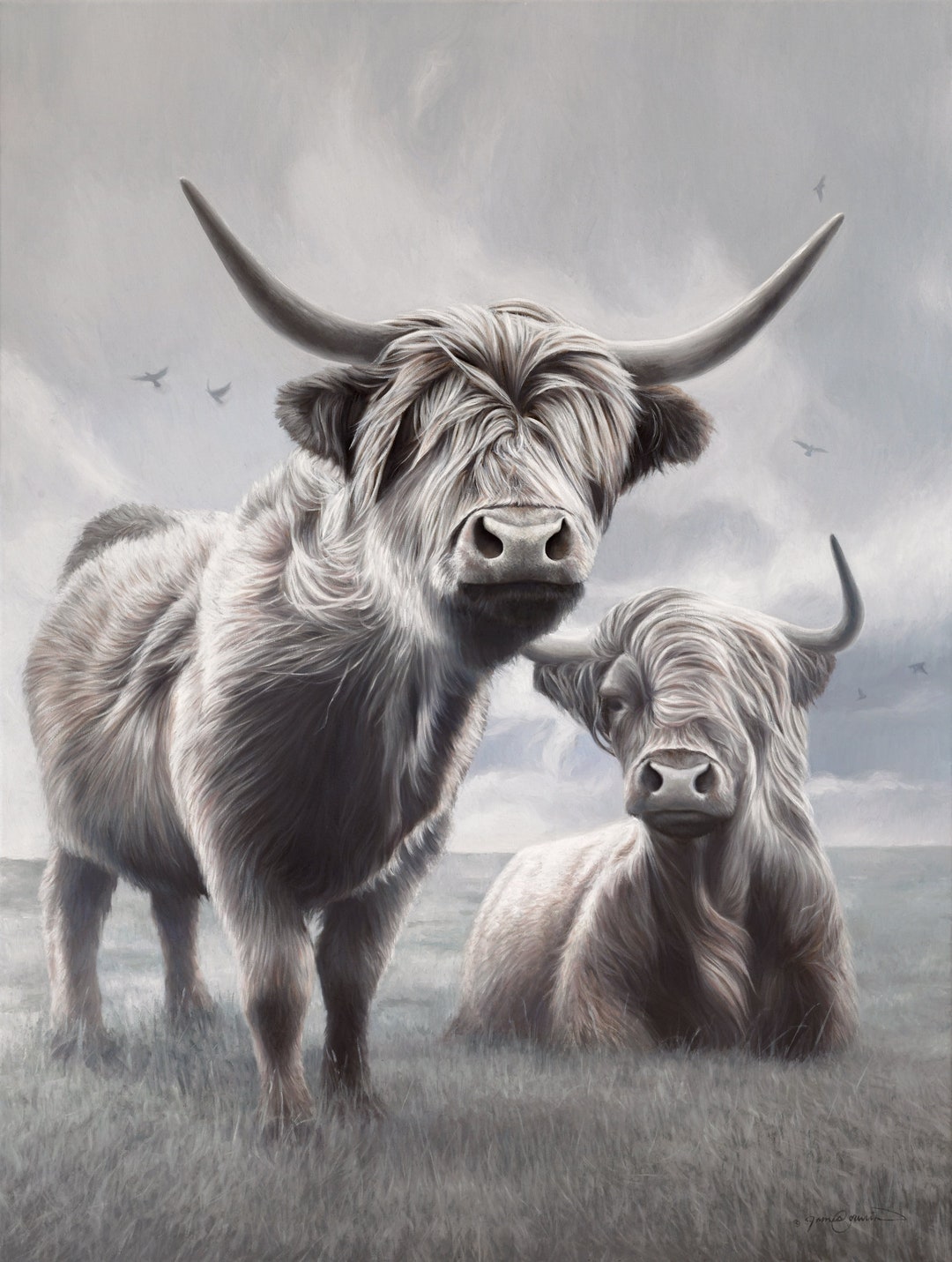 Beautiful Highland Cow Painting - Contemporary Art - Signed Limited ...