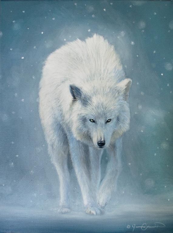 Pinturas De Lobos Blancos Lobo Blanco Arte De Pared Imprimir Vida