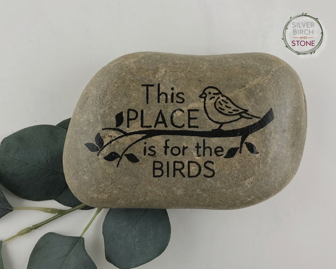 Quirky Garden Stone Gift Idea. Bird Lover Gift Idea. This Place is for ...