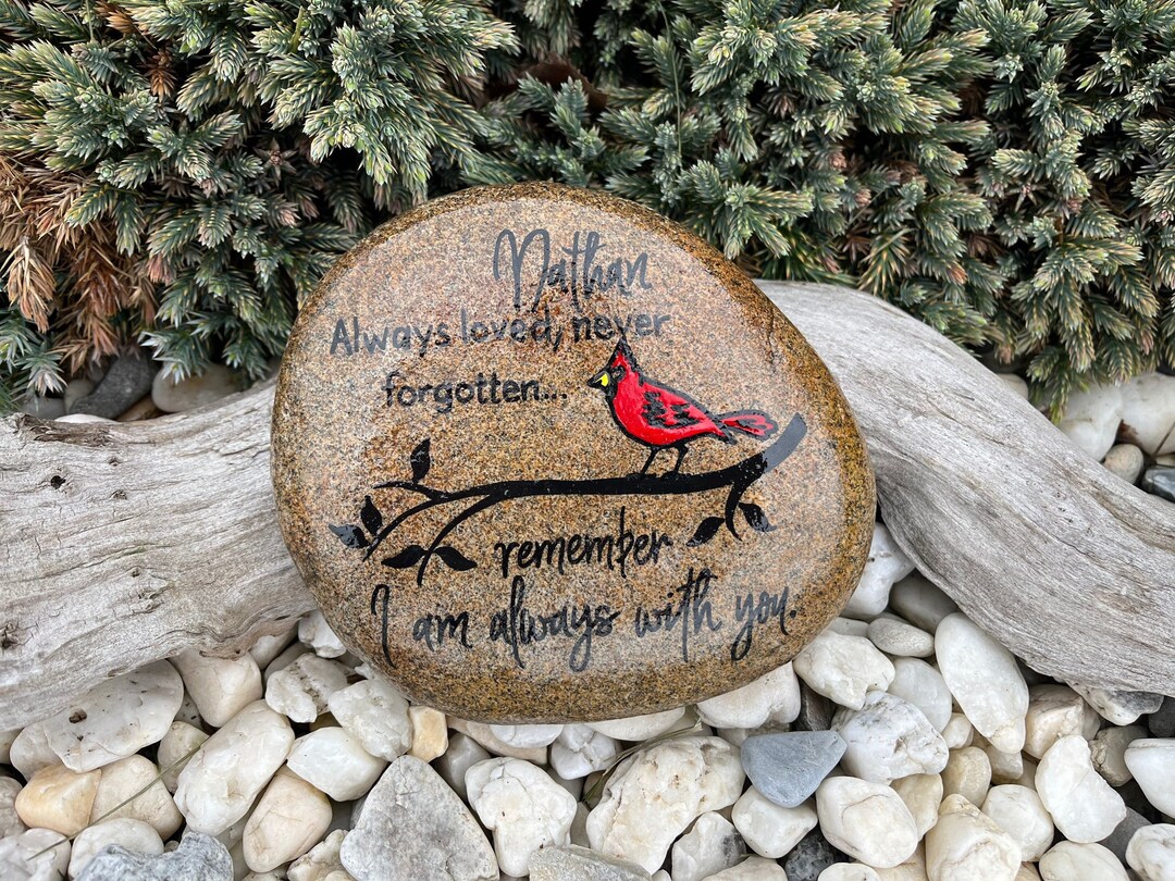 Life Honoring Garden Stone *personalized Listing* Cardinal Remembrance ...