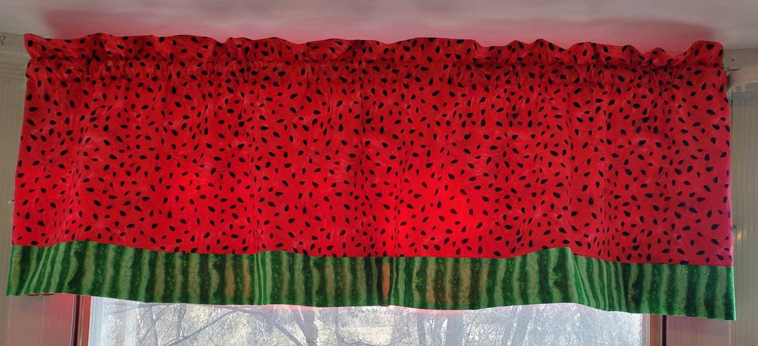 Watermelon Handmade 12” X 42” Fully Lined Window Valance - Etsy