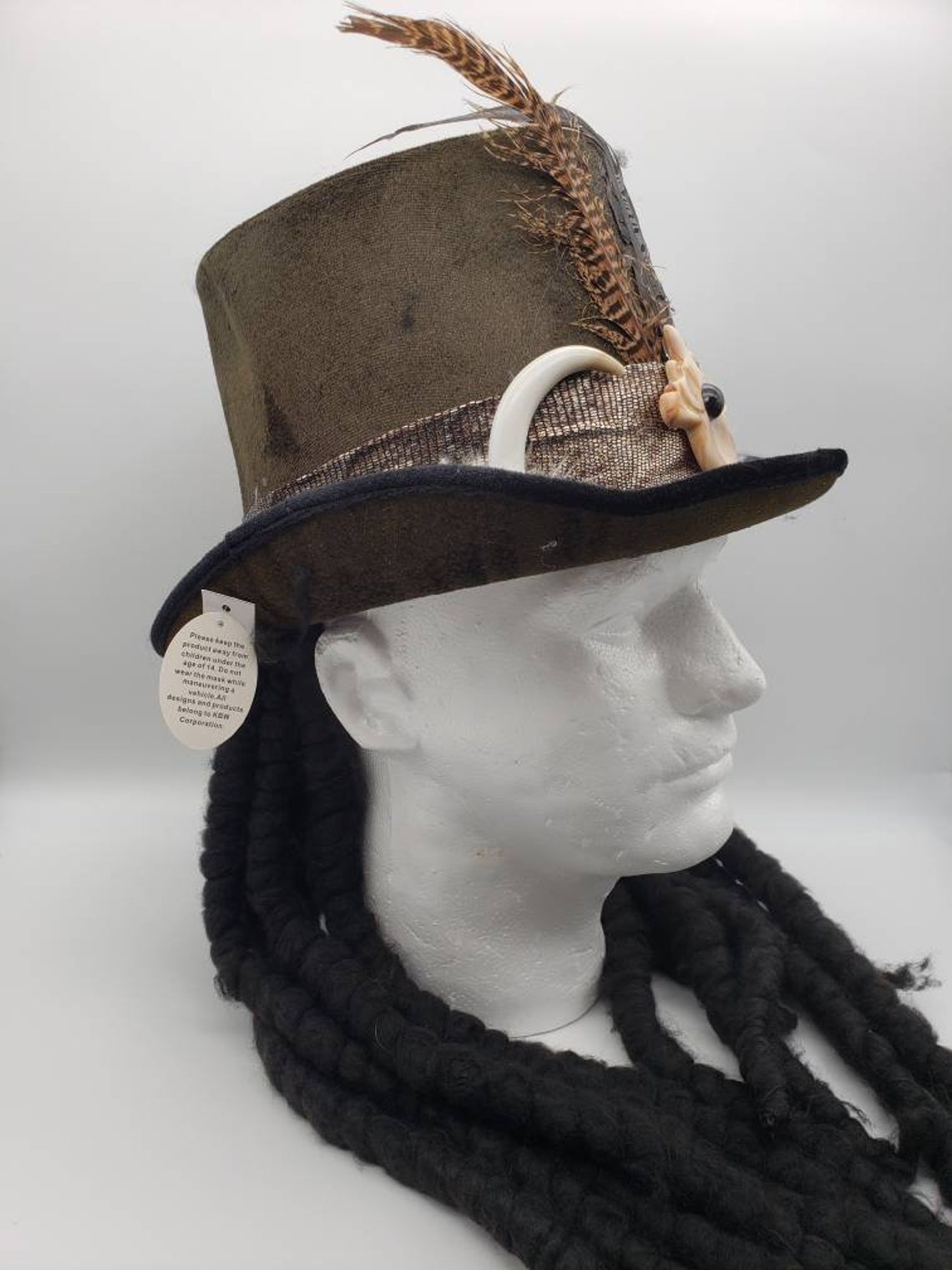 Voodoo Top Hat With Dreadlocks | Shaman Witch Doctor Ritual Sorcerer ...