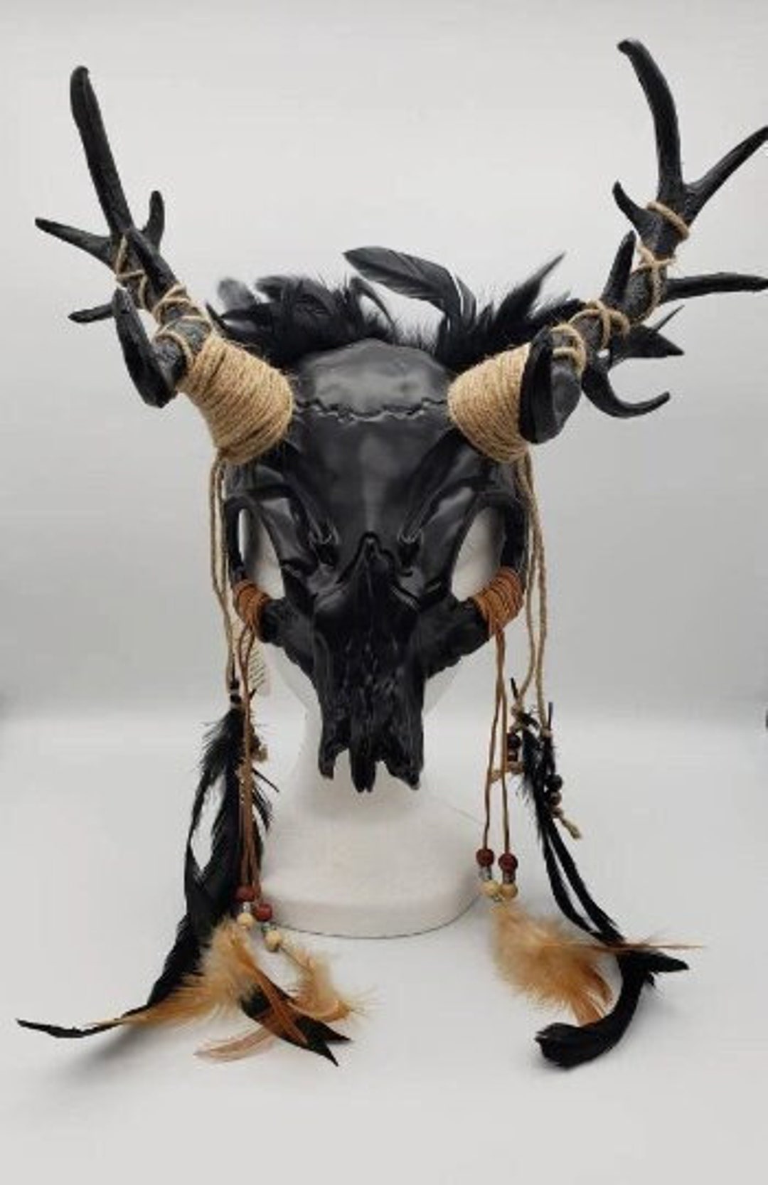 Forest Deer Skull Mask With Antlers | Gold Silver Copper Black Forest ...