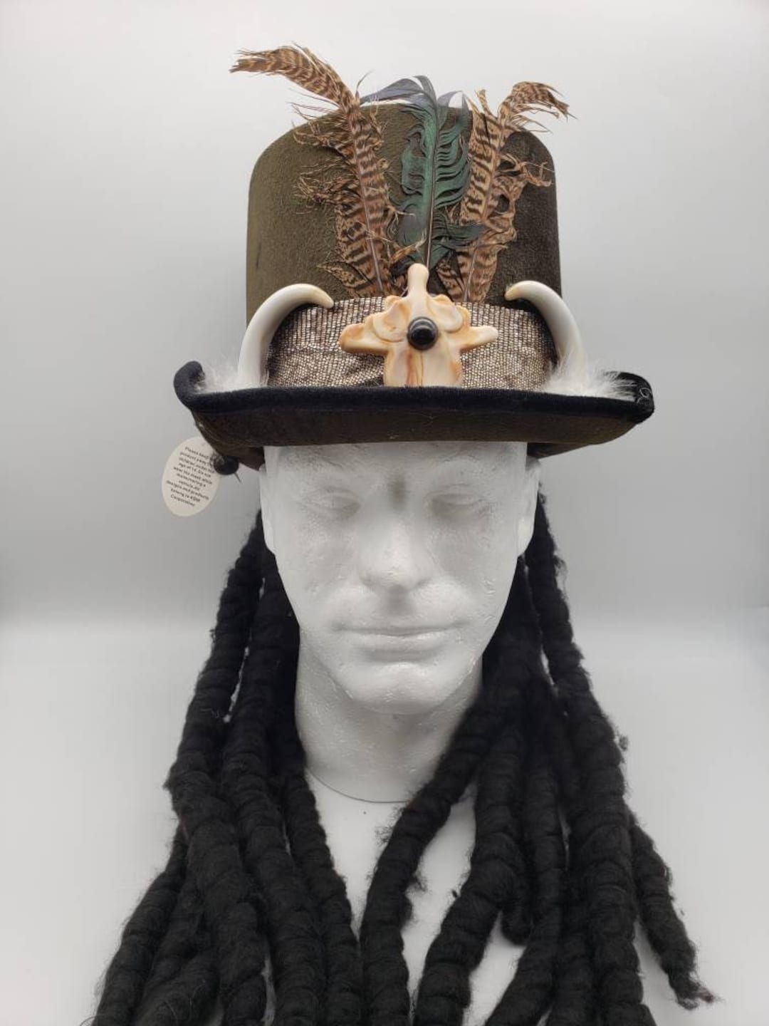 Voodoo Top Hat With Dreadlocks | Shaman Witch Doctor Ritual Sorcerer ...