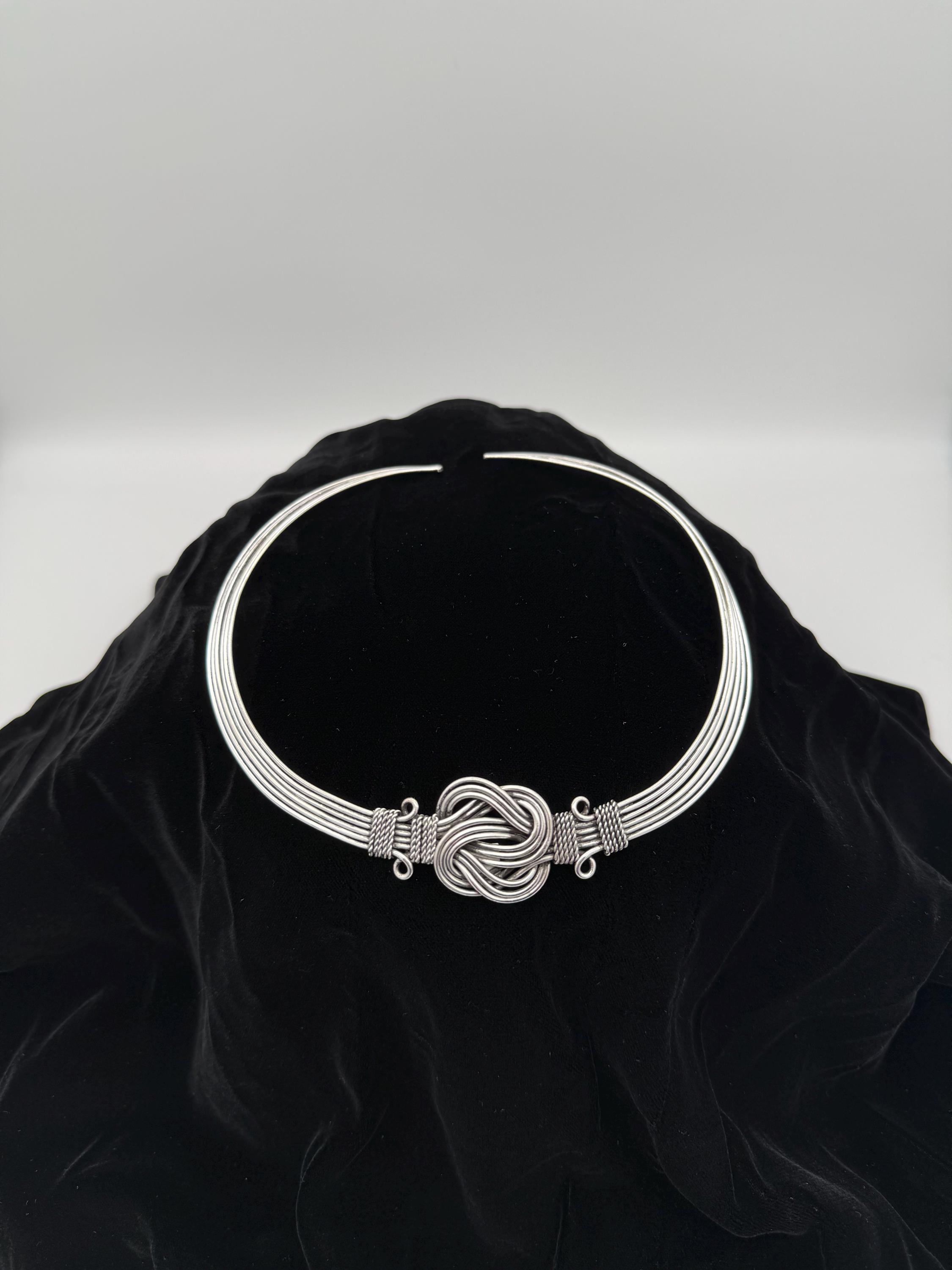 Celtic Knot Necklace | Silver Tone Wire Choker | Irish Renaissance ...