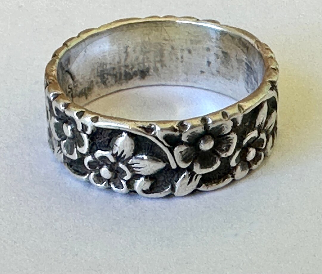 Vintage Sterling Forget Me Not Band, Size 4.25-ish - Etsy