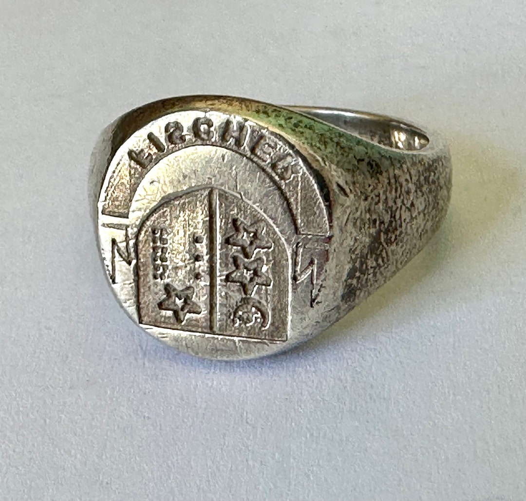 Vintage Sterling Family Crest Ring, Fischer Family, Size 6.75 - Etsy