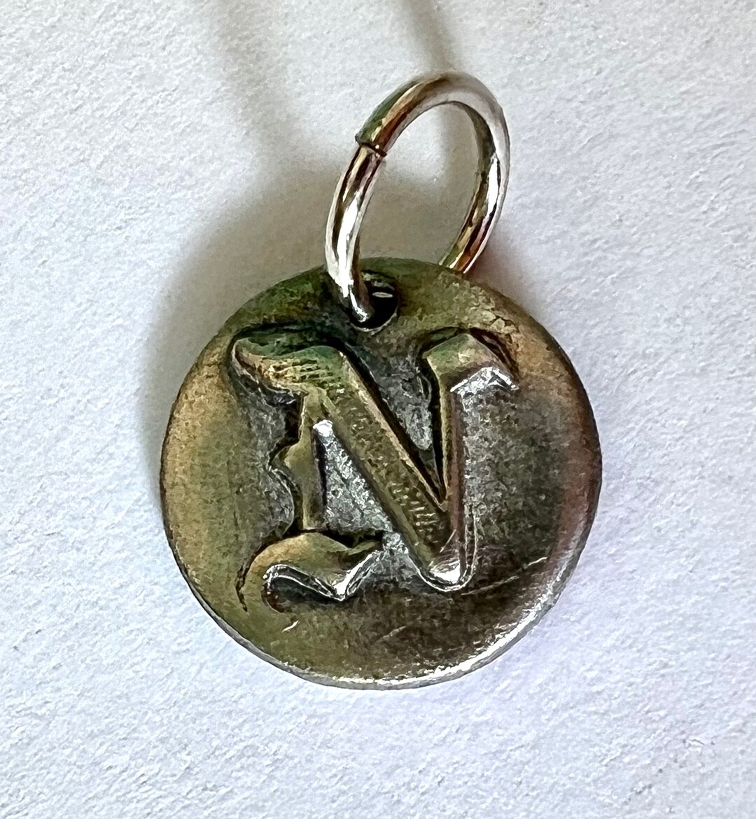New Reproduction Initial N Charm/pendant, 960 Silver - Etsy