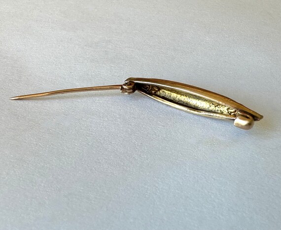 Antique 10k Gold Lingerie Pin Gem