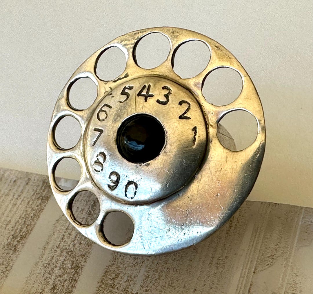 Large Vintage Sterling Phone Dial Ring, Size 6.75-7 - Etsy