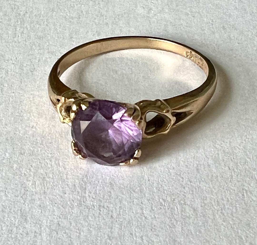 Vintage 14k Gold Pink/purple Topaz Ring Size 5.75 - Etsy