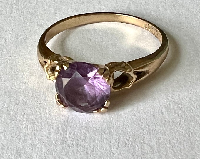 Vintage 14k Gold Pink/purple Topaz Ring, Size 5.75 - Etsy