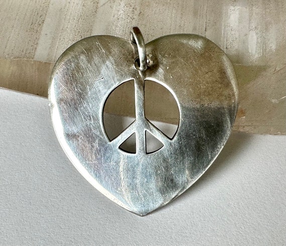 Heart Shaped Peace Sign Necklace