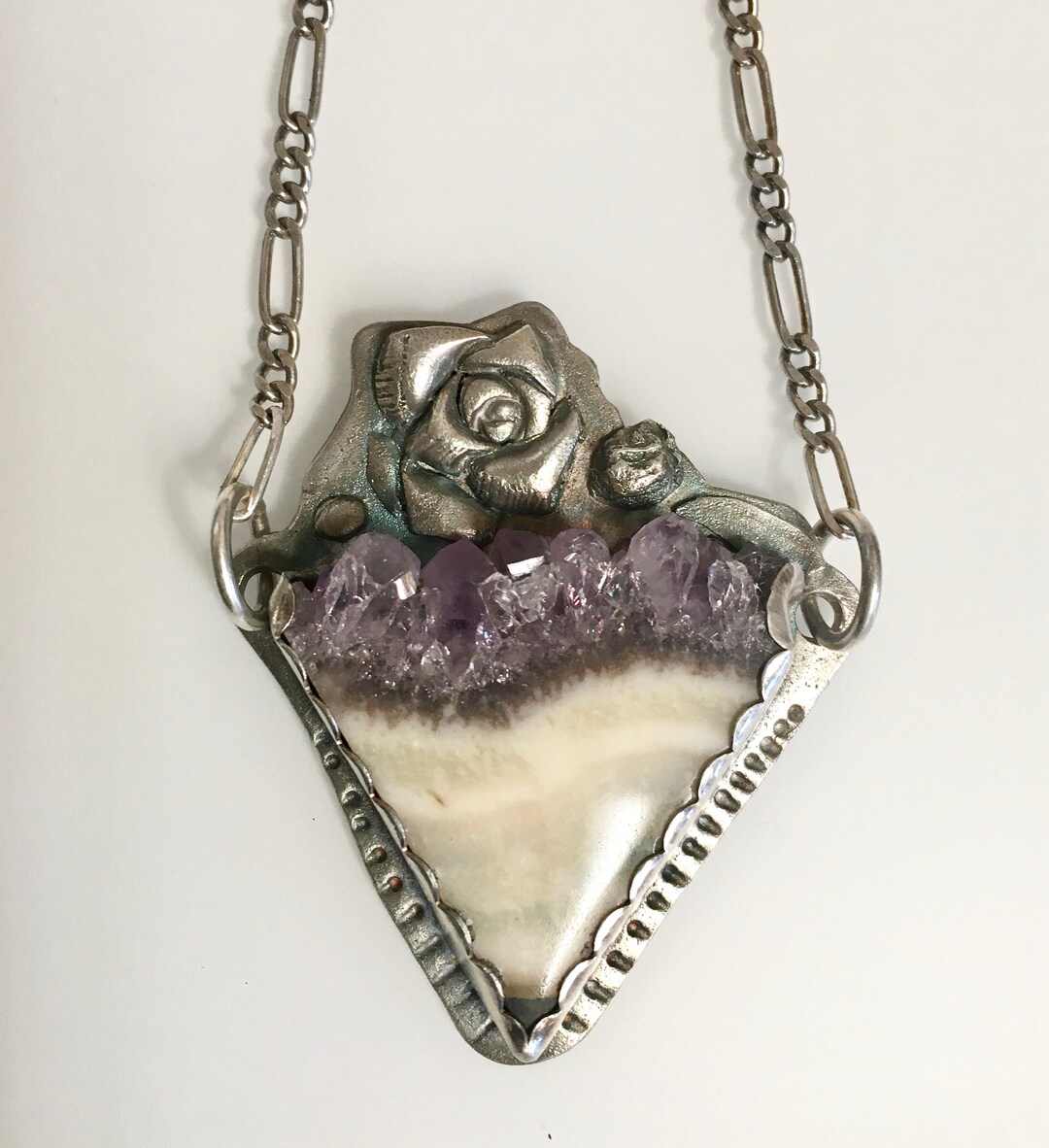 New Amethyst Crystal Top Sterling Necklace, One-of-a-kind - Etsy