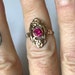 Antique 10k Bicolor Gold Ruby Shield Ring, Size 4.75 - Etsy