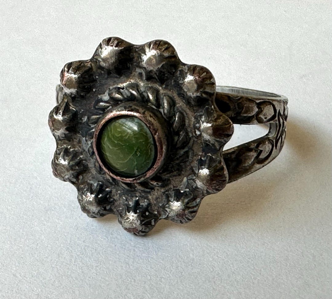 Vintage Southwestern Concho Ring With Green Turquoise, Size 7.75 - Etsy