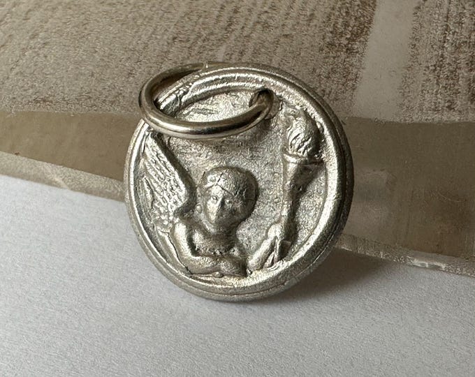 New Reproduction Angel With Torch Charm/pendant, 960 Silver - Etsy
