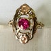 Antique 10k Bicolor Gold Ruby Shield Ring, Size 4.75 - Etsy