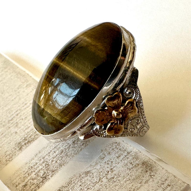 Old Tigers Eye Ring - Etsy